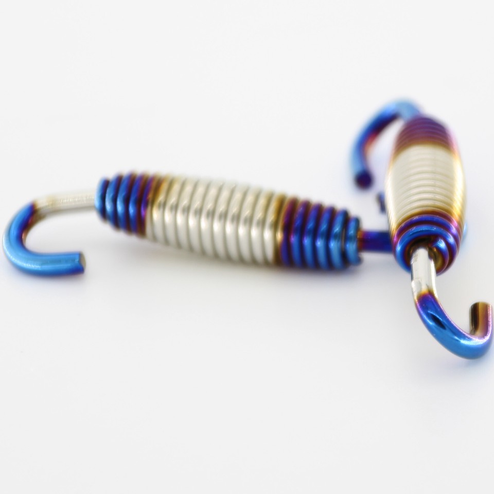 4PC UNIVERSAL STAINLESS STEEL MOTORCYCLE BIKE EXHAUST SPRINGS PIPE ...