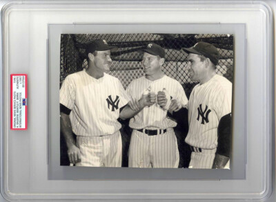1957 Mickey Mantle Hank Bauer & Yogi Berra Yankees Original TYPE 1 ...