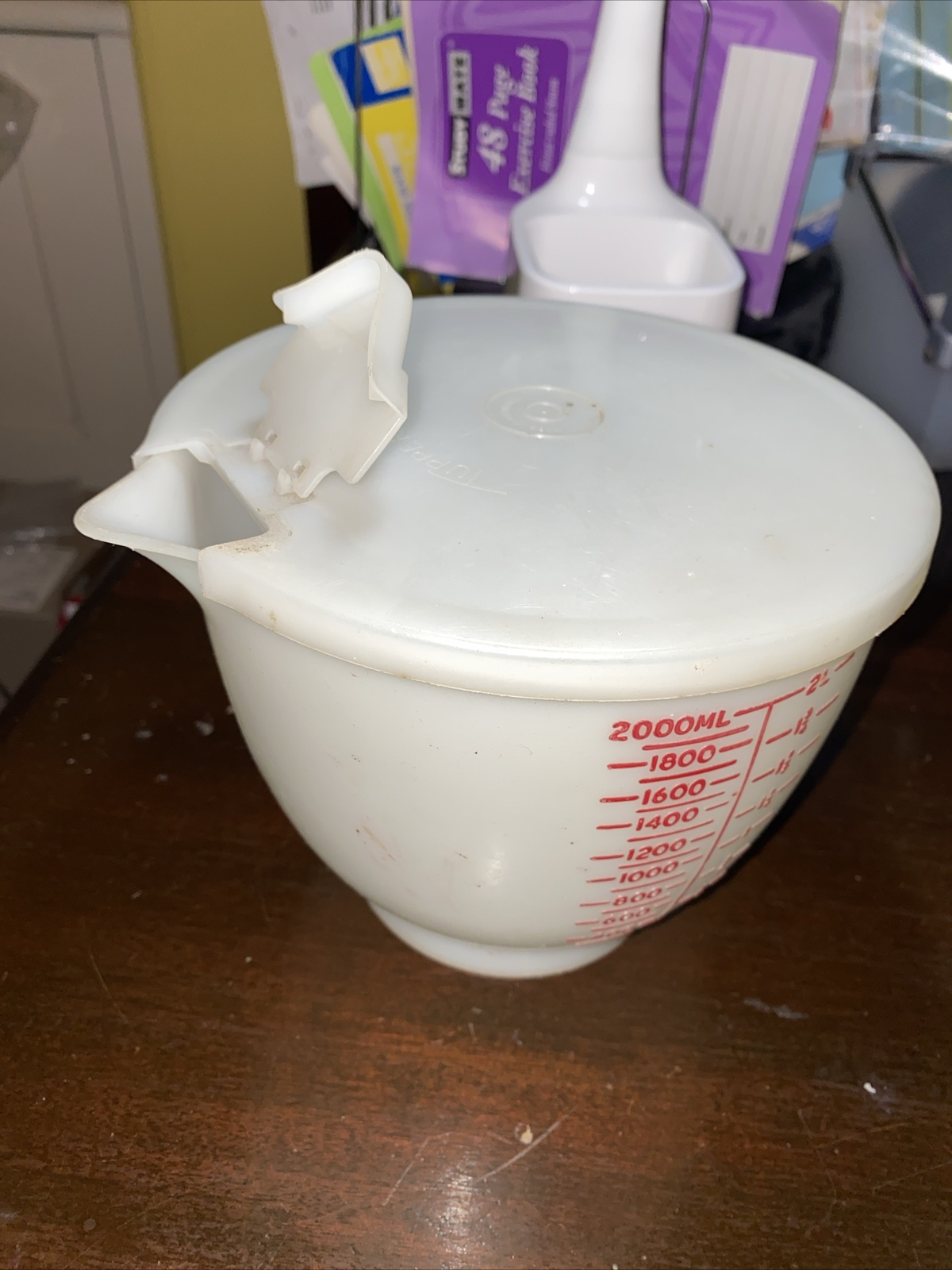 Vintage Retro Tupperware Mix-N-Stor Large Pitcher & Lid Measuring 8 Cup ...
