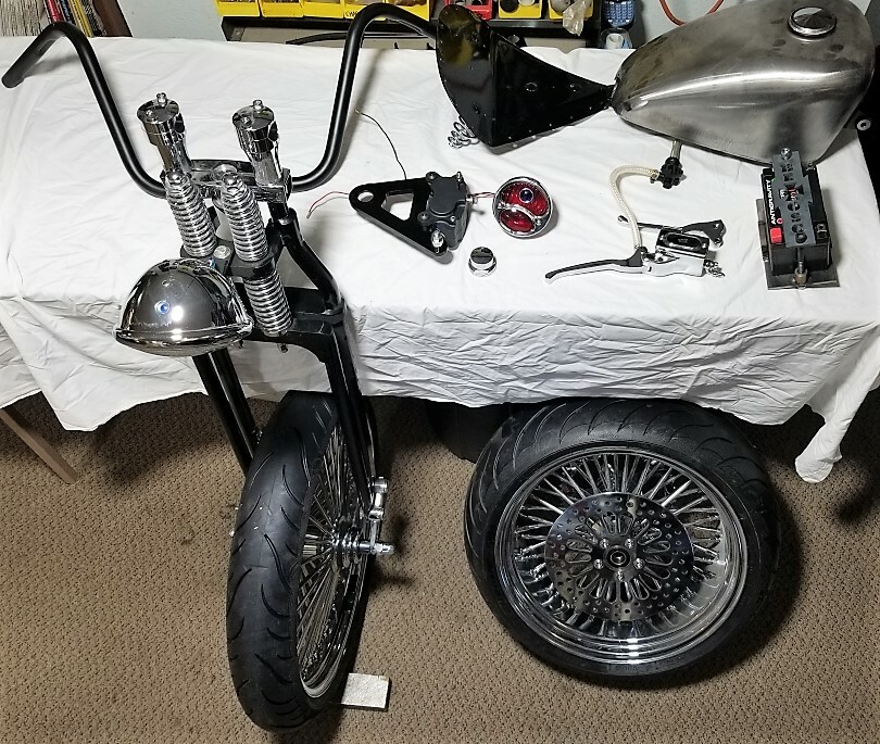 Huge Kit! Black Springer Front End,Black Brakes,Tires,King-Spoke Rims ...