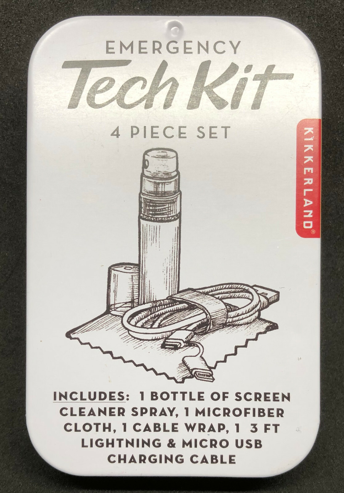 Kikkerland Emergency Tech Kit - 4 Piece Set in Metal Tin | eBay