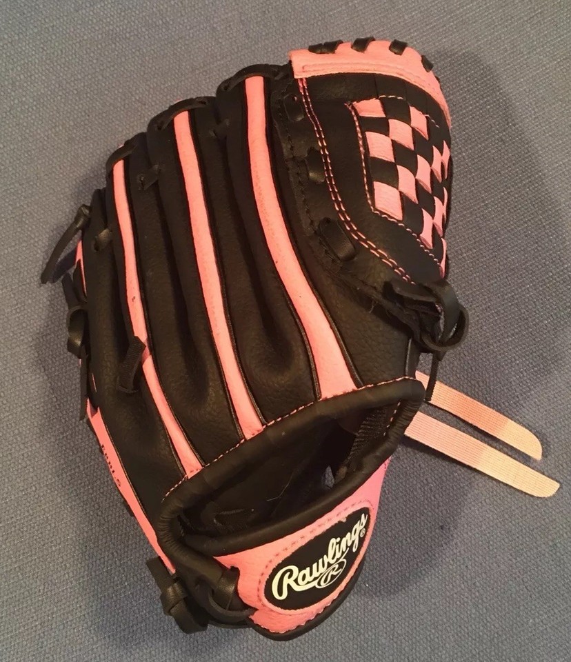 Girls Rawlings Youth 9" Baseball Glove Pink Black PL90PB Players Series ...