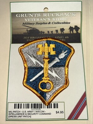 INTELLIGENCE & SECURITY COMMAND [INSCOM] / DRESS UNIT PATCH (Merrowed ...