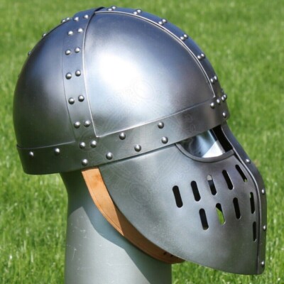 18ga Medieval Armor Knight Norman Spangenhelm Face Guard handmade | eBay