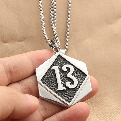 Hot Men Motorcycle Biker Number 13 Pendant Necklace Stainless Steel ...