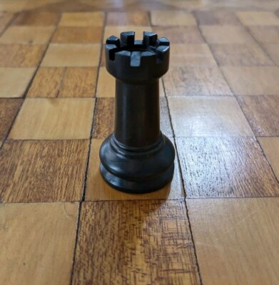 Vintage 1960's Era Chess Piece Replacement Black Rook 2.25" Tall Felted ...