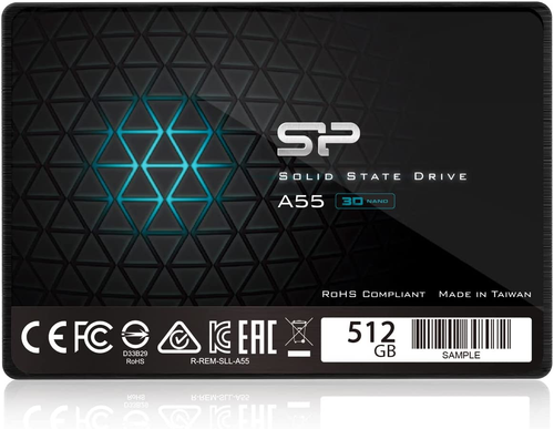 Silicon Power Ace A55 512GB SATA SSD, up to 560Mb/S, 3D NAND with SLC ...