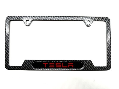 Carbon Fiber Stainless Steel License Plate Frame Holder For TESLA model ...