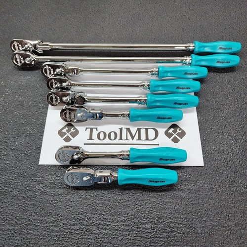 Snap-on Tools NEW 8pc TEAL Hard Handle 3/8" Drive Fixed & Flex Head ...