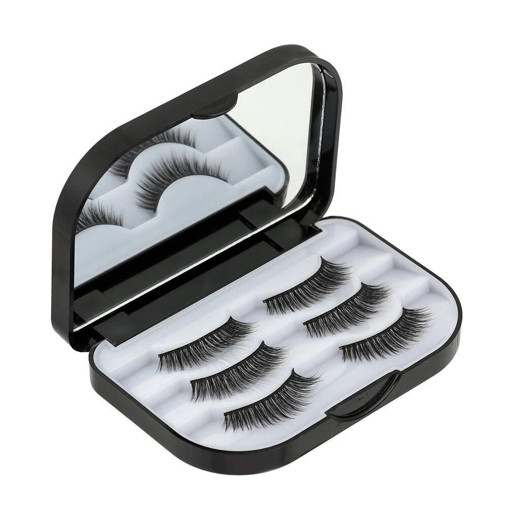 Waterproof 3 Pairs False Eyelash Box Empty Lashes Container Box Travel ...
