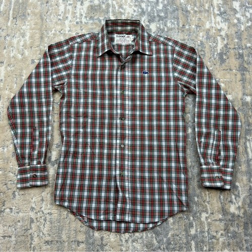 1970’s IZOD Plaid Blue Alligator Patch Button Front Shirt Size 12 | eBay