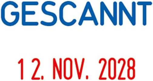 COLOP Date Stamp Mini Date S160 with Text Scanned Print Blue/Red | eBay