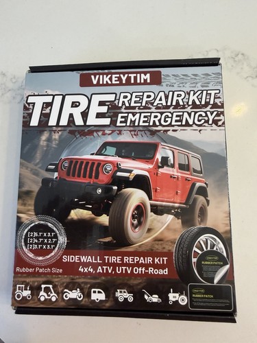 VIKEYTIM Sidewall Tire Repair Kit, Off-Road 4x4 Emergency Tire Patch ...