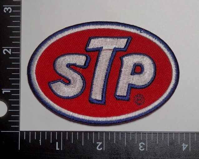 STP Patch Embroidered Iron On or Sew 2.5"x3.5" Automobile Red BLue ...