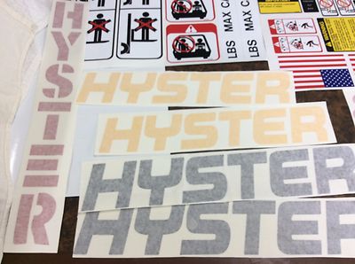 Hyster Forklift Decal kit complete with safety decals Hyster 100 decals ...