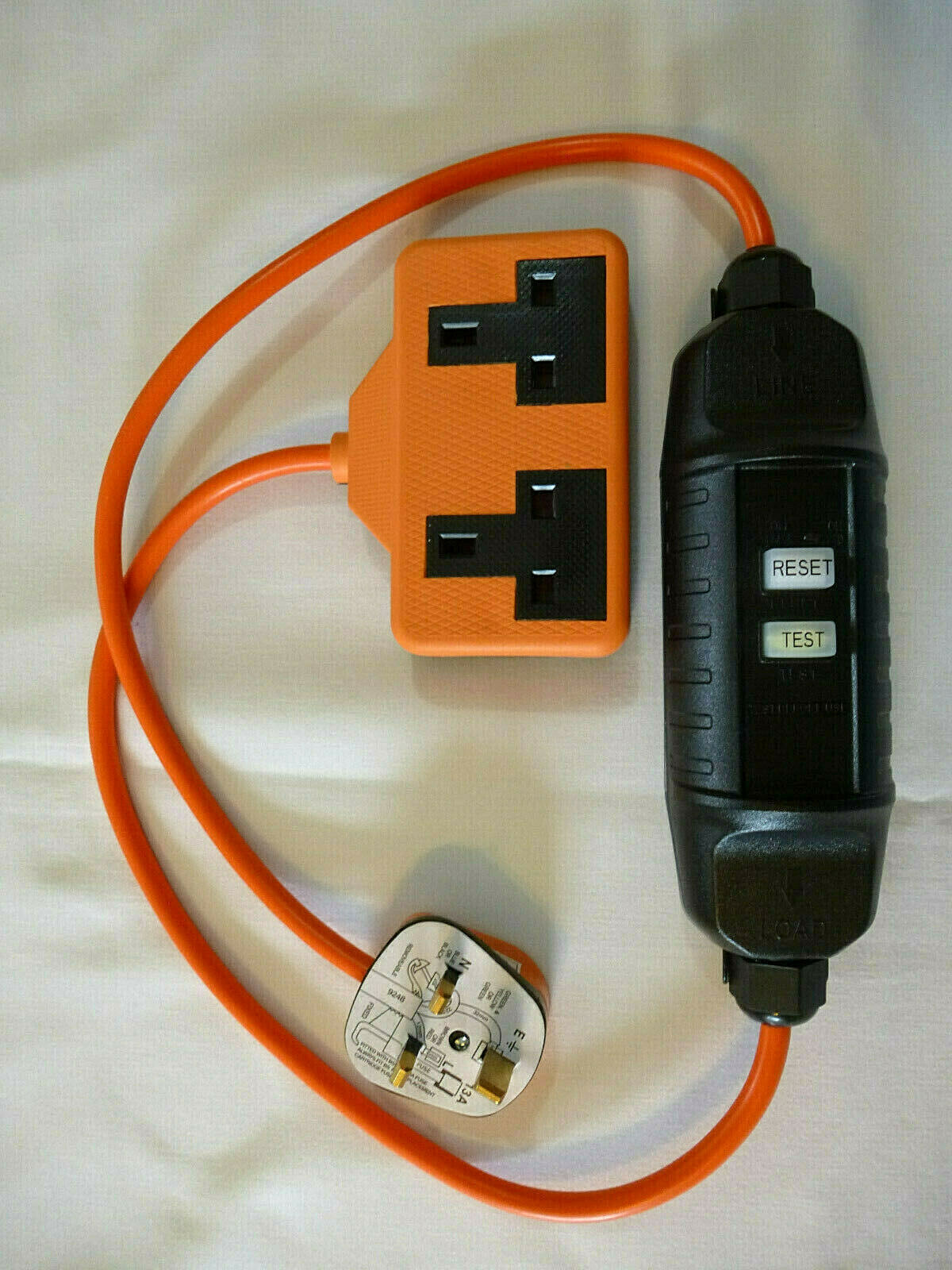 2 Gang Way RCD Extension Lead Safety Circuit Breaker Camping Hook Up ...