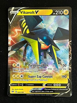 Pokemon TCG Card Darkness Ablaze Vikavolt V 060/189 Full Art Holo | eBay