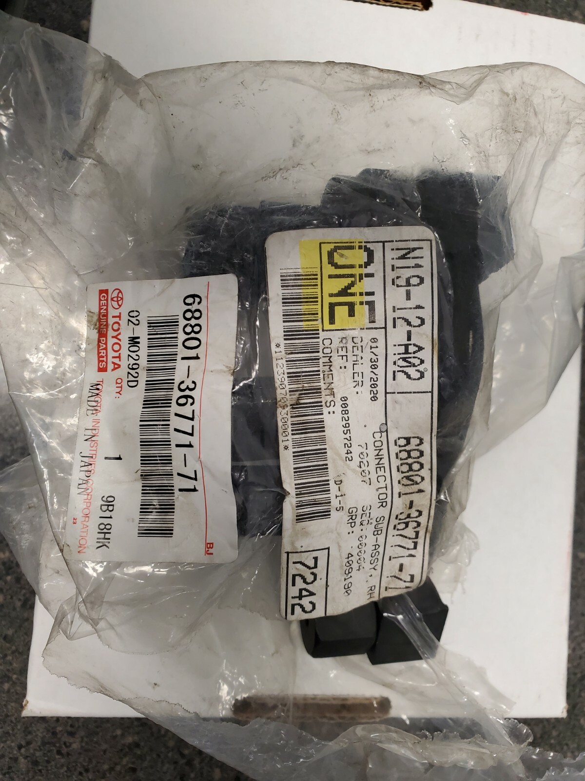 Toyota Fork Lift CONNECTOR SUB-ASSY 68801-36771-71 RH for sale online ...