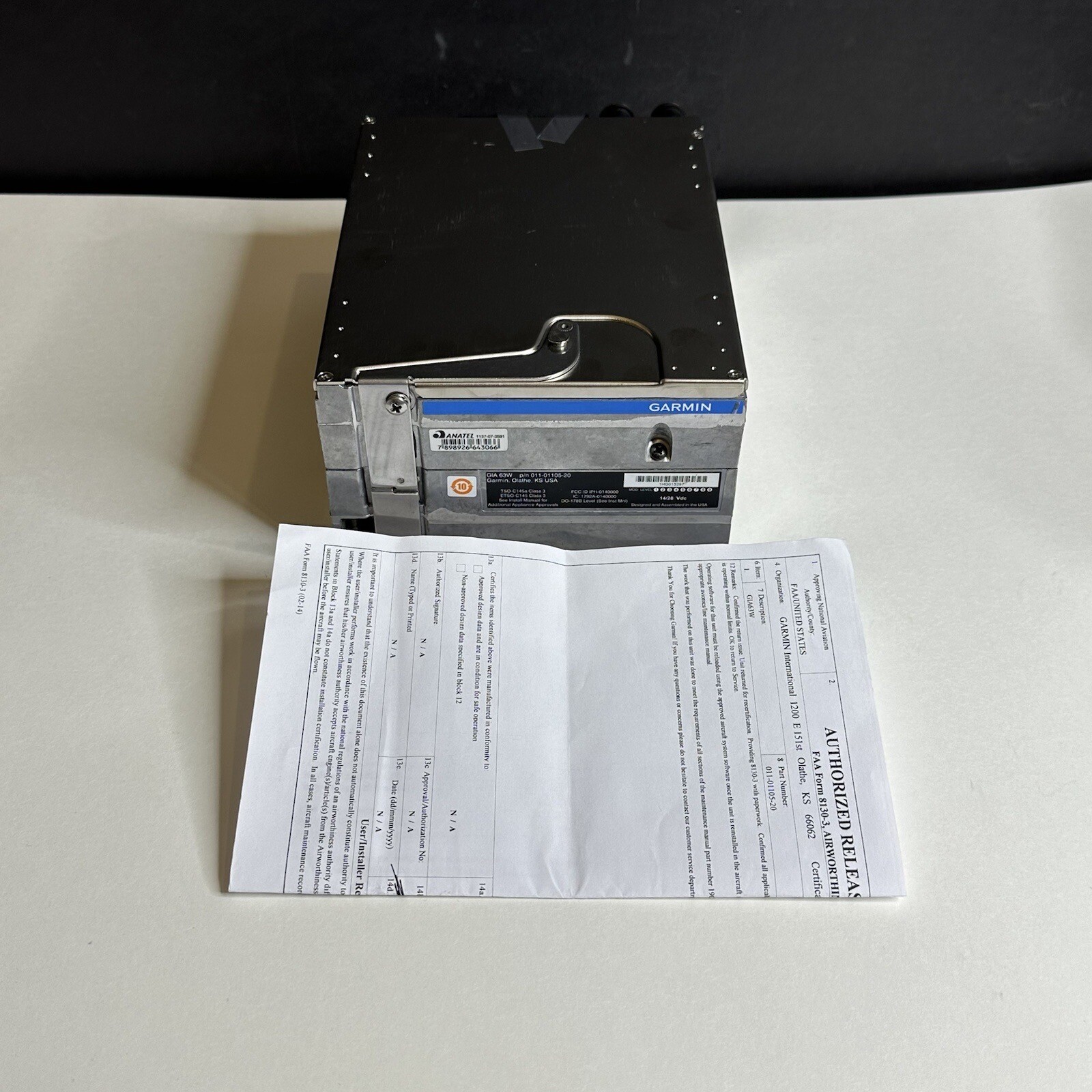 Garmin GIA 63w Intergraded Avionics Unit Waas P/n 011-01105-20 Faa8130 ...