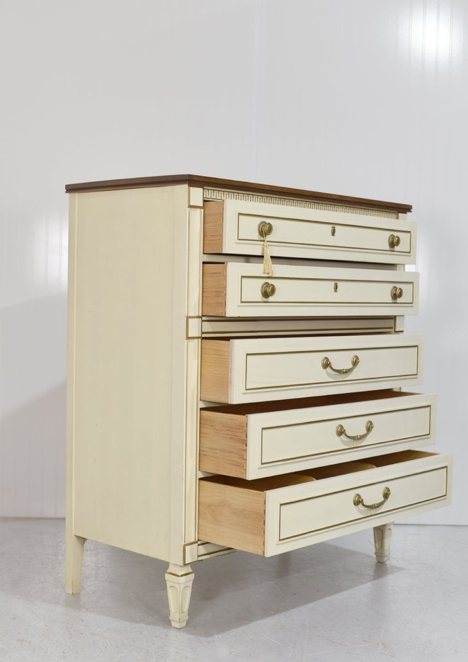 PAINT TO ORDER Vintage Transitional Highboy Dresser Gold Accents by ...