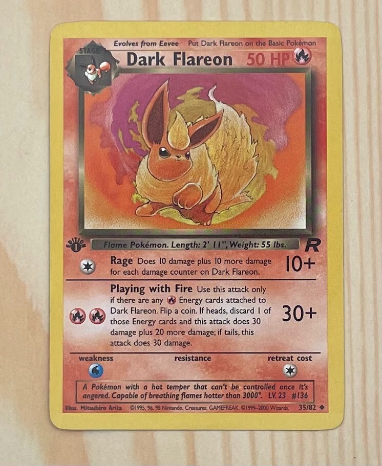 Pokémon Card Dark Flareon 35/82 1st Edition Team Rocket - Lightly ...
