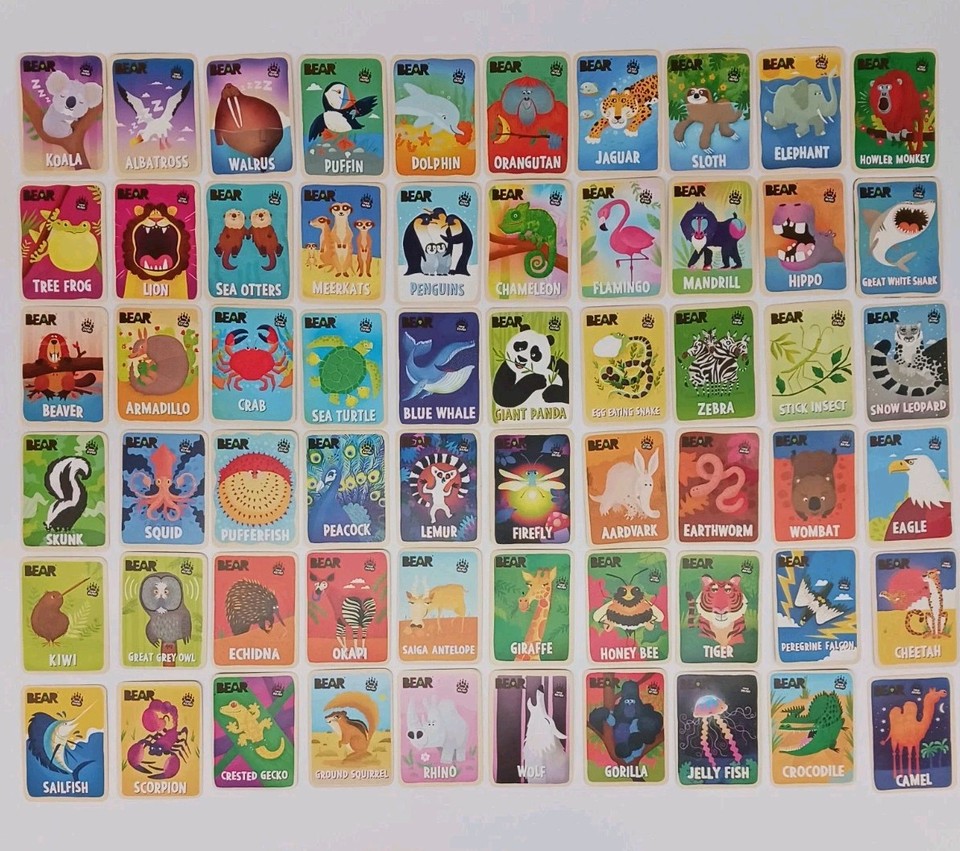 COMPLETE COLLECTION 60 BEAR Fruit Roll Animal Trading Cards In ...
