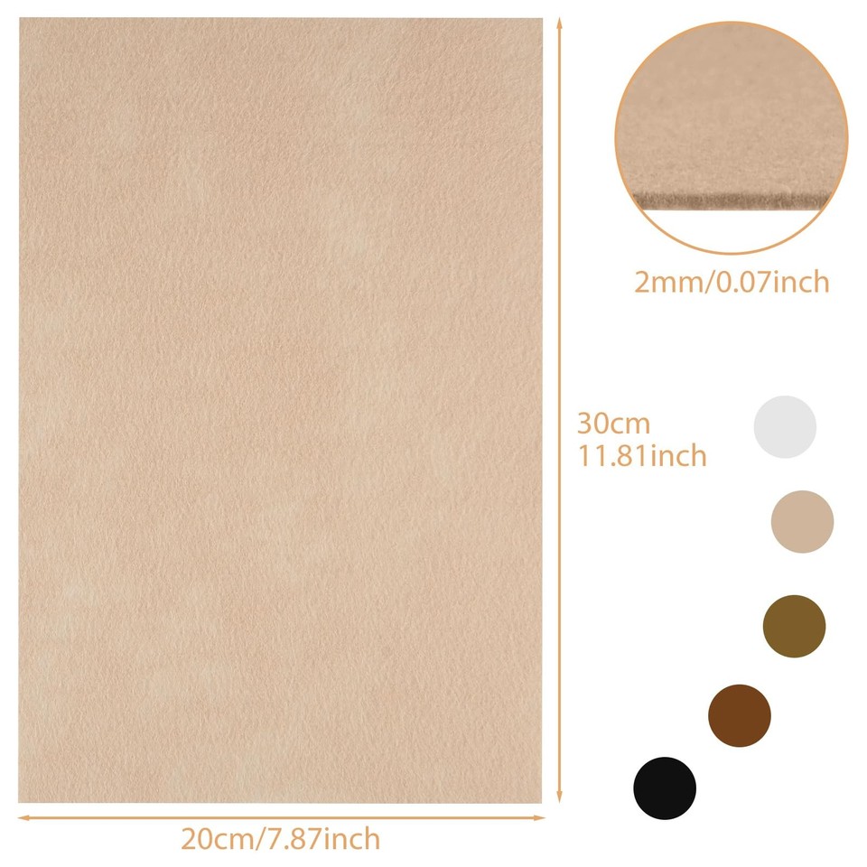 2mm Thick Felt Sheets for Crafts 20 Pcs Stiff Felt for Crafts White ...