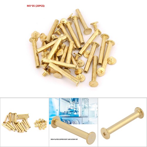 20pcs M5 Flat Head Book Album Rivets Screw Set Craftmaking Rivet (M5*35 ...