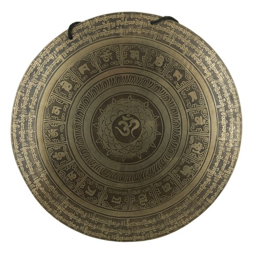 17 " Gong Tibetan - Mandala - Om -yoga - 42 CM -temple Meditation Nepal ...