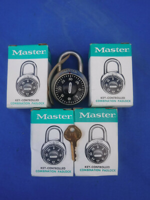 Master Lock 1525 Padlocks W/OEM Control Key FIVE Combination Locks NIB ...