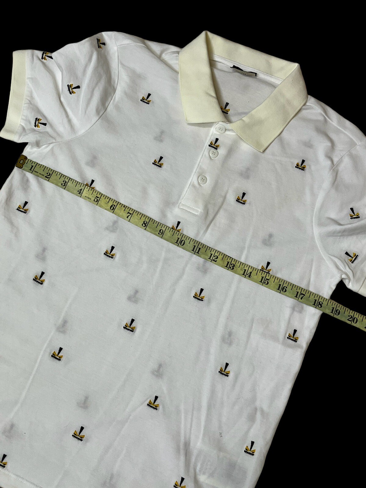 FENDI ROMA BUG EYES EMBROIDERY POLO SHIRT/size SMALL(… - Gem
