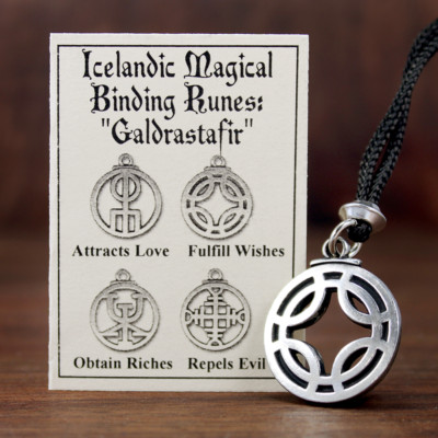 Pewter Binding Rune for Wishes Pendant Talisman Icelandic Wealth Amulet ...