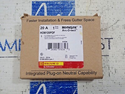 New Square D Homeline HOM120PDF 20 Amp 1 Pole 120V Ground Fault Circuit ...