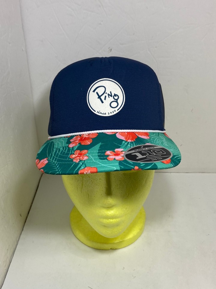 NAVY BLUE FLORAL HAWAIIAN HIBISCUS FLOWER PING GOLF PLAY YOUR BEST PUA ...