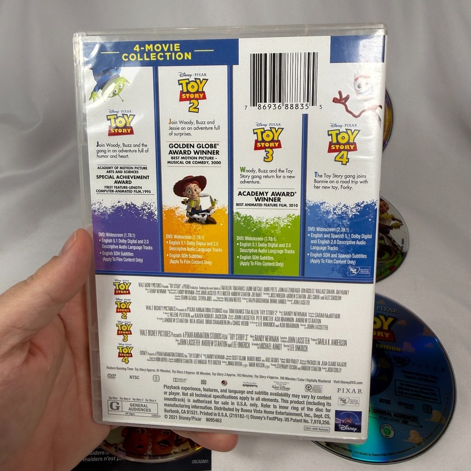 Toy Story Complete 4-Movie Collection DVD Set 1-4 (1,2,3,4) - Discs ...