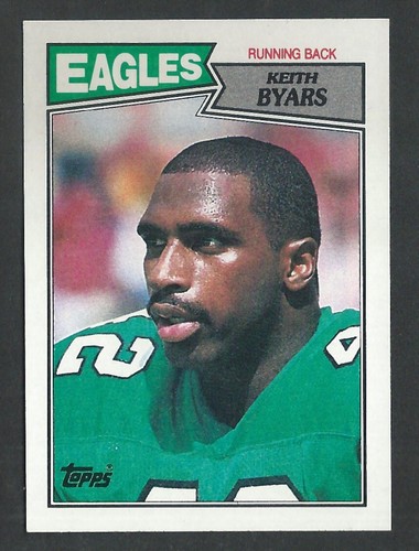 1987 Topps #297 KEITH BYARS Philadelphia Eagles ROOKIE 4 SHARP CORNERS ...