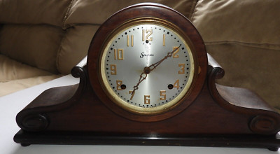 Vintage SESSIONS Wood Mantle Clock for Repair or Parts Works but SEE ...