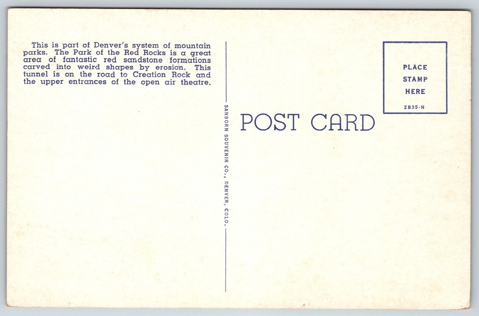 Postcard Creation Rock Drive Park Of Red Rocks Denver Mountain Parks CO ...