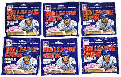 6 Pouches Of Big League Chew™ Big Rally Blue Raspberry Pouches 2.12 oz ...