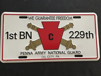 Penna Army National Guard 1st BN 229th License Plate Booster ...
