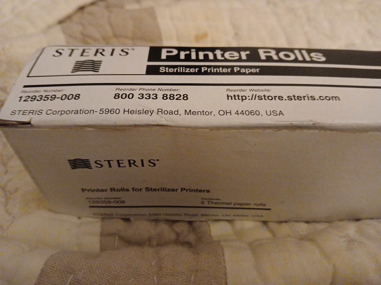 5pk STERIS Sterilizer Thermal Printer Paper 129359-008 Amsco Eagle 3000 ...