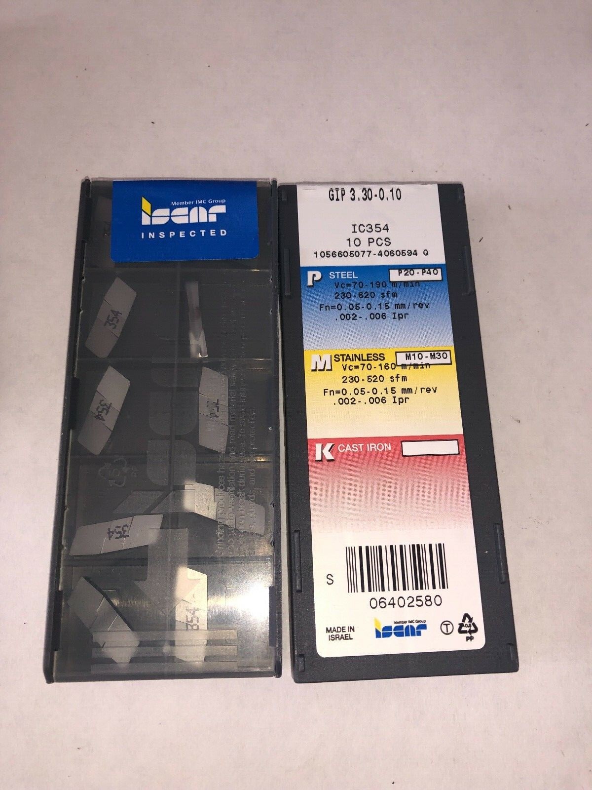 ISCAR CARBIDE INSERTS GIP 3.30--0.10 IC354 QUANTITY 10 | eBay