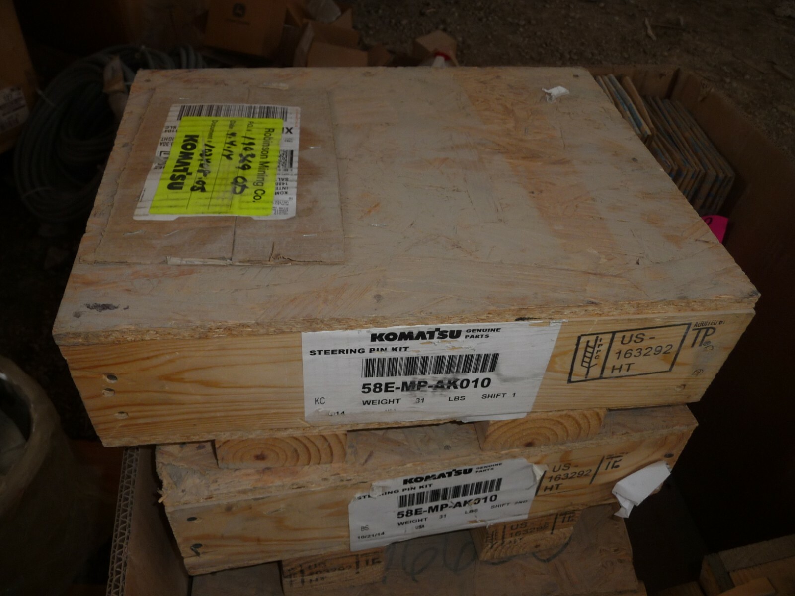 Komatsu Steering Pin Kit 58E-MP-AK010 TY2241 KC7131 PC1683 VN9755 ...