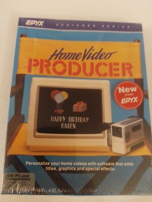 Epyx Home Video Producer IBM PC Format Vintage Software for DOS on 3.5 ...