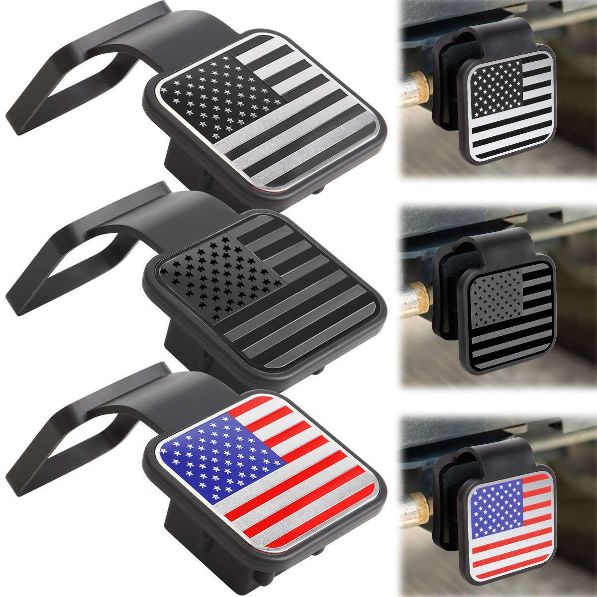 Flag Car Trailer Hitch Cover Trailer Hook Dustproof Plug Square Mouth ...