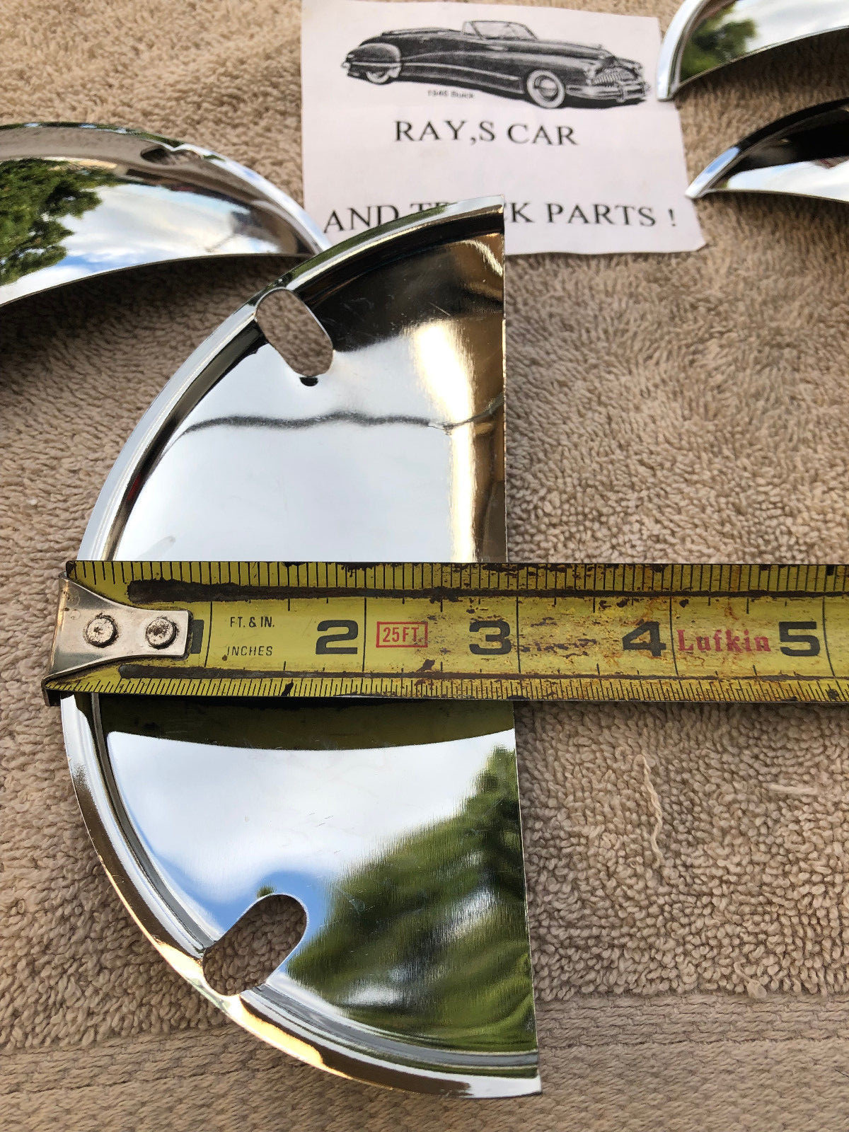 NEW SET OF CHROME VINTAGE STYLE HALF MOON HEAD LIGHT COVERS ! ( 4 ...