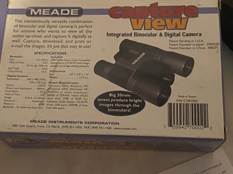 Meade Capture View 8X22 Integrated Binocular & Digital Camera | eBay