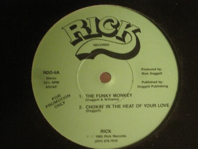 RICK THE FUNKY MONKEY 12" ORIG '85 RDD-6 DOGGETT RARE HIP HOP BOOGIE ...