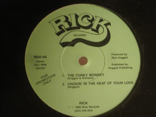 RICK THE FUNKY MONKEY 12" ORIG '85 RDD-6 DOGGETT RARE HIP HOP BOOGIE ...