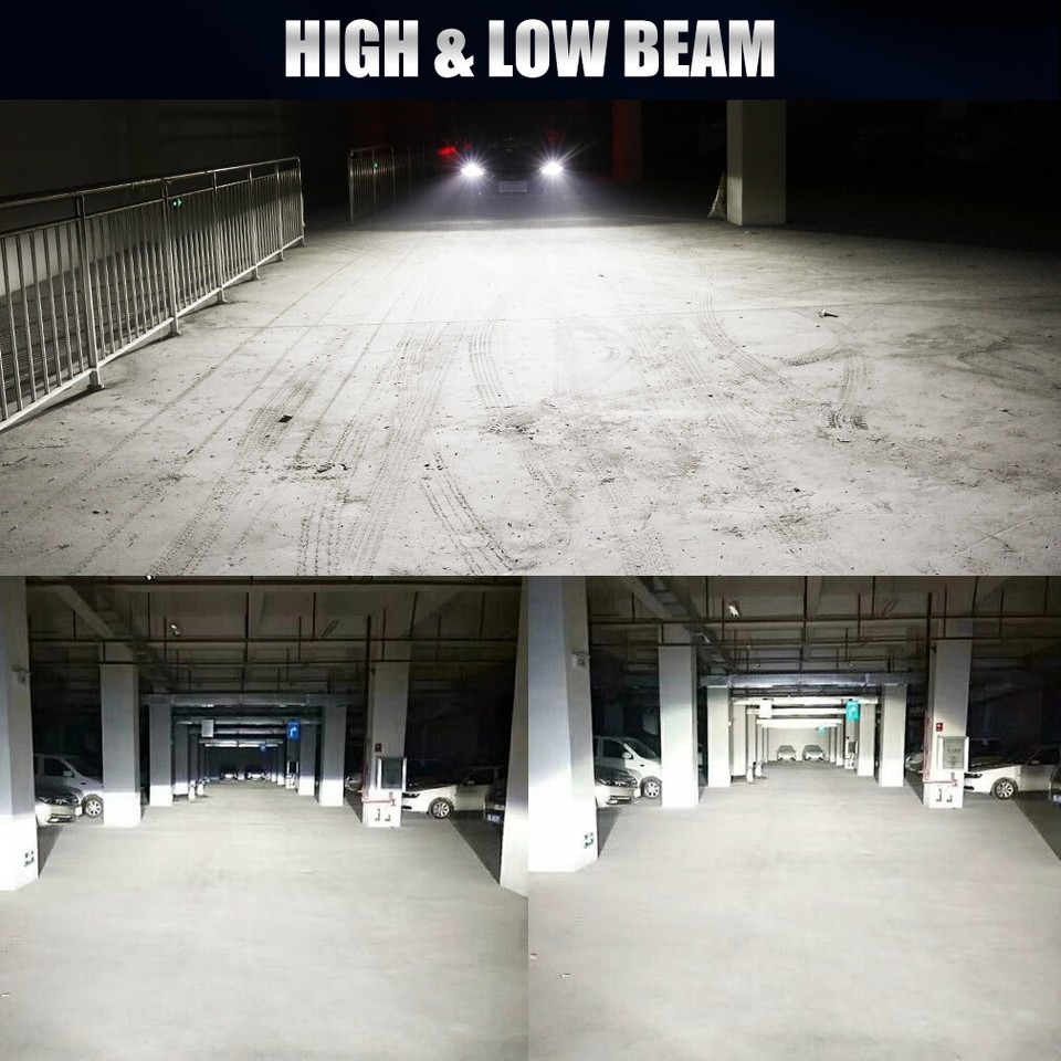 H4 Mini Bi-LED Projector Dual Lens LED Headlight Bulb Hi-Low 30000LM ...